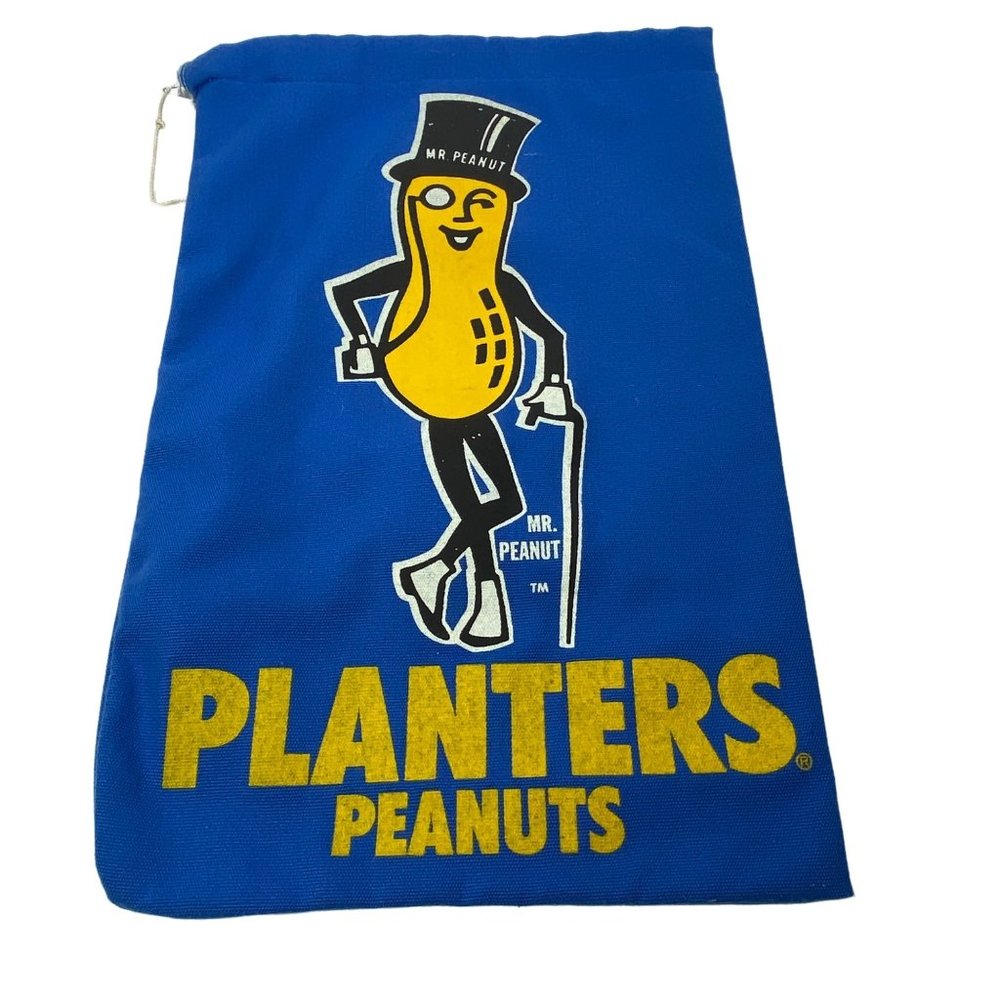 Vintage Mr. Peanut Planters Peanuts Blue Canvas Draws… - Gem